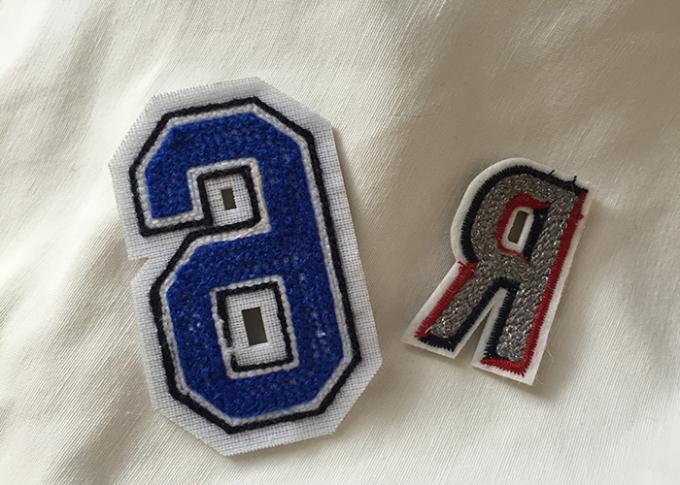 Personalized Embroidered Number Patches , Iron On Embroidered Letter ...