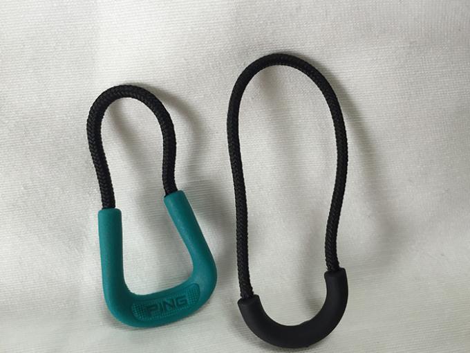 Unique U Shape Zip Fastener Puller , Promotional Zipper Pulls With String