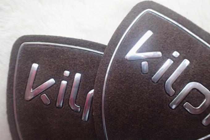 Custom Heat Transfer Embossed Leather Patches 3D Logo On Suede ...