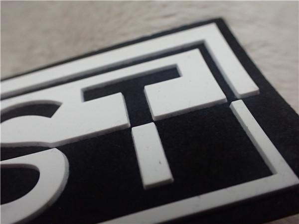 Double - Color Silicone 3D Rubber Logo Patches Soft Black Microfiber ...