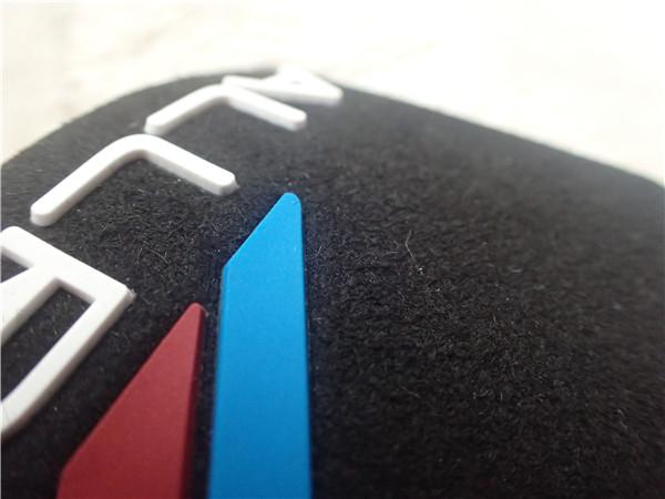 Double - Color Silicone 3D Rubber Logo Patches Soft Black Microfiber ...