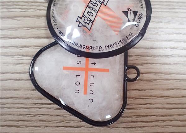 Customized PVC Down Filling Hang Tag / TPU Jacket Hang Label For Clothing