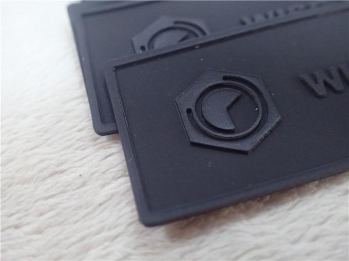 Shiny Black TPU Custom Clothing Patches Size 3*4.5cm Wear Resistance