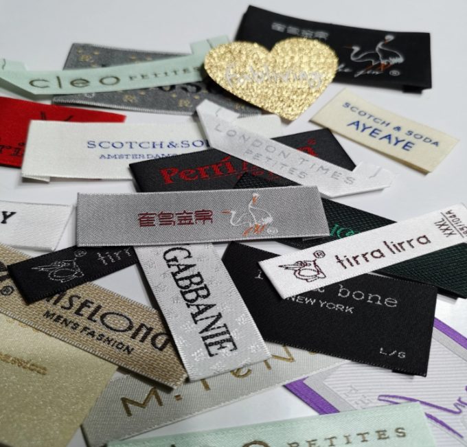 Woven label Print Washing Ribbon Instruction Labels Garment Wash Care Label