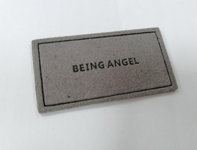 Microfiber Embossed Logo PU Leather Label Sew On Clothing Customize Design