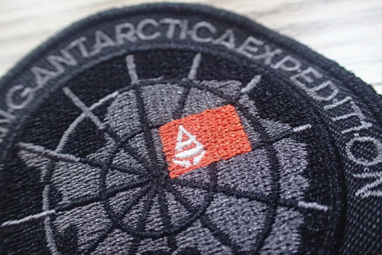 Washable Black Polyester Custom Clothing Patches / Adhesive Embroidered ...